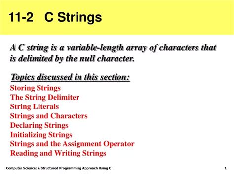 Ppt Introduction To C Strings Storing Initializing And Reading