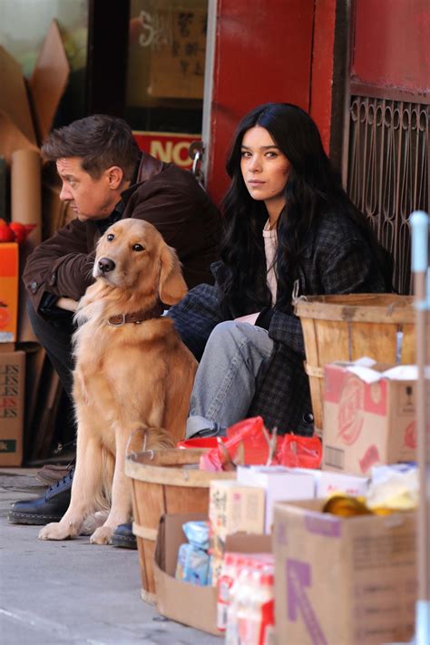 New More Pics Of Jeremy Renner And Hailee Steinfeld As Clint Barton And Kate Bishop On The Set