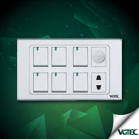 VGTEC 6 Gang Switch With Socket Fan Dimmer Exclusive Series E Store