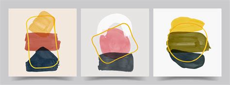 벡터 그림입니다 추상적인 현대미학 배경 소셜 미디어 템플릿 웹 배너디자인 벽 장식 현대 미술 프린트 수채화 그림 손으로 그린