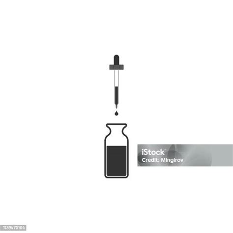 파이 펫이 있는 유리병 내부에 피 펫이 달린 바이 알 및 닫힌 뚜껑 아이콘이 분리 됨 의료 및 미용 제품을 위한 용기 평면 디자인입니다 벡터 일러스트 0명에 대한 스톡 벡터