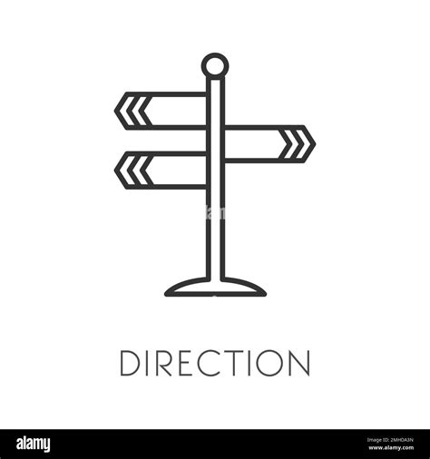 crossroad or intersection direction pointer isolated outline icon