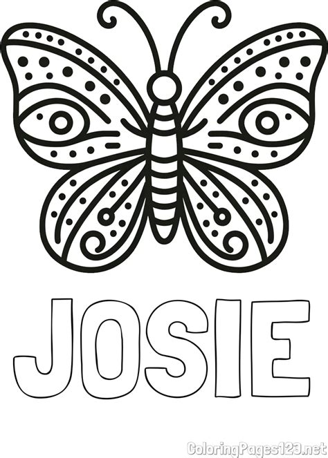Josie Coloring Page And Butterfly Coloring Page Simple