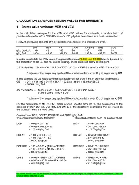 Pdf Calculation Examples Feeding Values For Ruminants Dokumentips