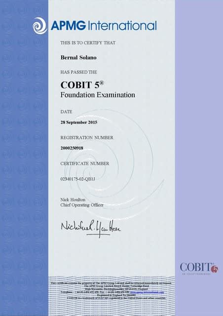 2015 09 Cobit 5 Foundations Certification Pdf