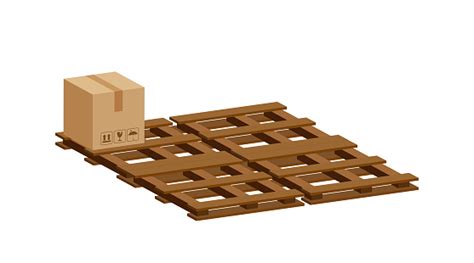 나무 팔레트에 3d 더미 상자 상자 공장 창고 창고 창고 에 골판지 상자와 나무 팔레트 창고 공장의 골판지 소포 상자 스택 포장