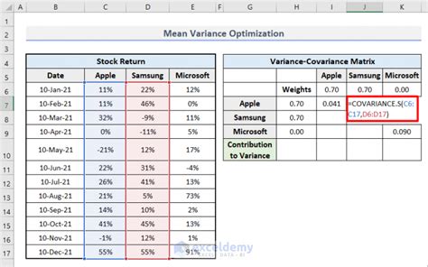 Mean Variance Optimization In Excel With Easy Steps