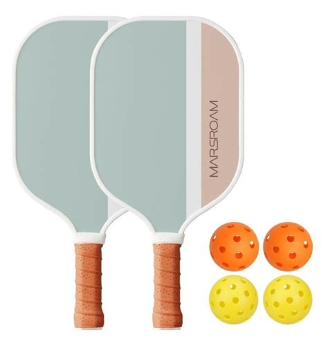 Elegant 피클볼 패들 세트 탄소 섬유 표면 피클 볼 라켓 2팩 휴대용 가방 및 공 4개 포함 티몬
