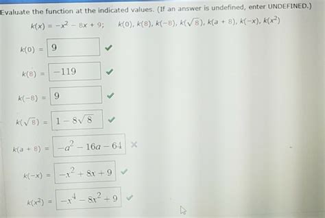 Solved Evaluate The Function At The Indicated Values If An