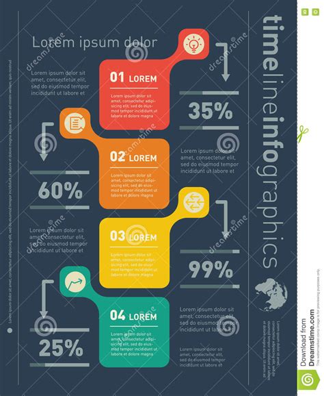 Web Template For Vertical Diagram Or Chart Marketing Concept Wi Stock Vector Illustration Of