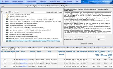Oracle Db Estimate Network Latency Of Client Connections By Evaluation Of Active Session History