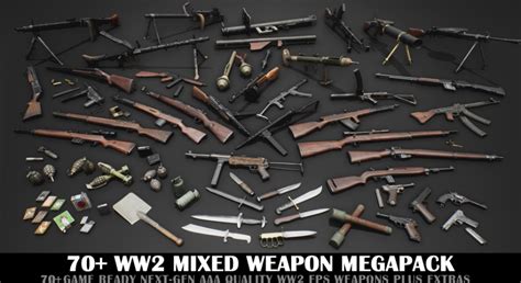 ww2 mixed weapon mega pack in props ue marketplace
