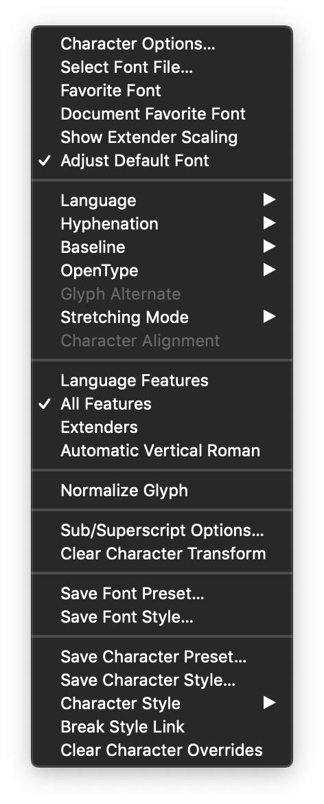 Character Formatting