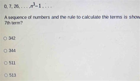 solved 0 7 26 n 3 1 a sequence of numbers and the rule to