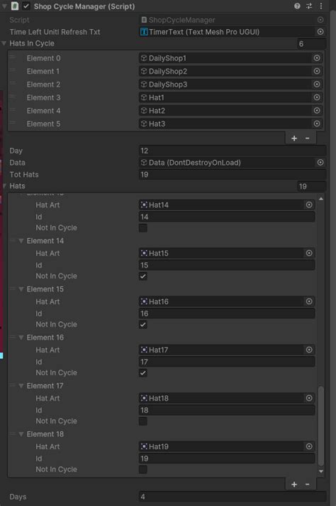 Issues Making A Daily Hat Store Selector Unity Engine Unity Discussions