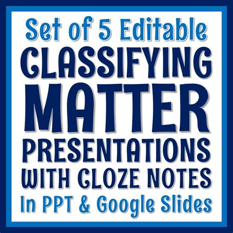 Classification Of Matter Notes Set Flying Colors Science