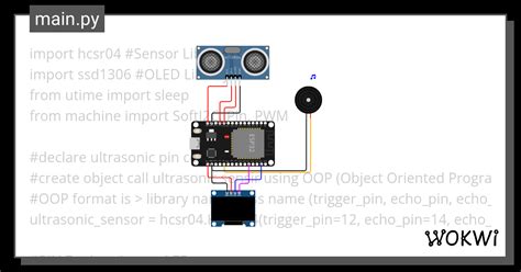 ESP32 + ultrasonic + OLED - Wokwi ESP32, STM32, Arduino Simulator