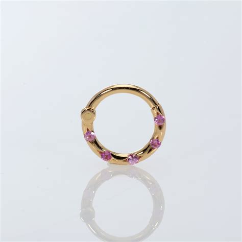 Septum Clicker Daith Earring 16g Nose Ring 14k Gold Clicker Etsy