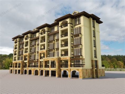 Condo Architectural Concept Sketchup 3d Model Skp File Download Sketchupbox
