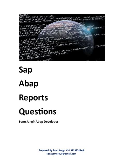 Sap Abap Reports Questions Pdf Databases Computing