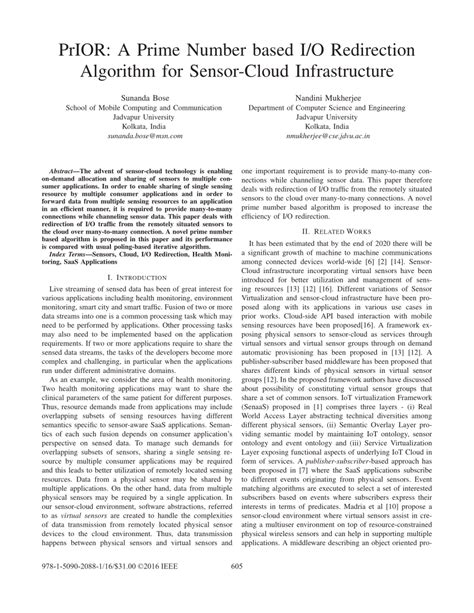 Pdf Prior A Prime Number Based Io Redirection Algorithm For Sensor