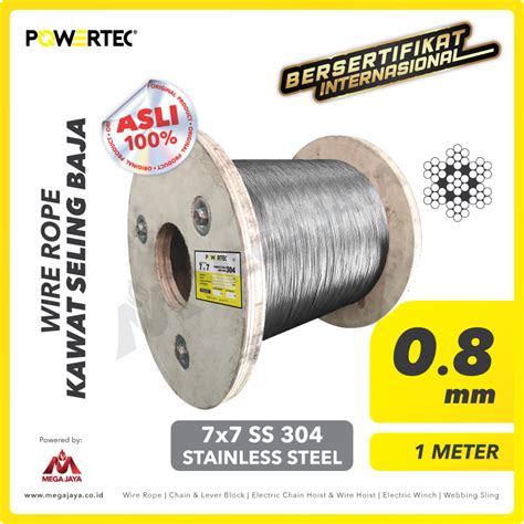 Dapatkan Produk Wire Rope Powertec 7x7 Ss 304 0 8milimeter Harga Terjangkau
