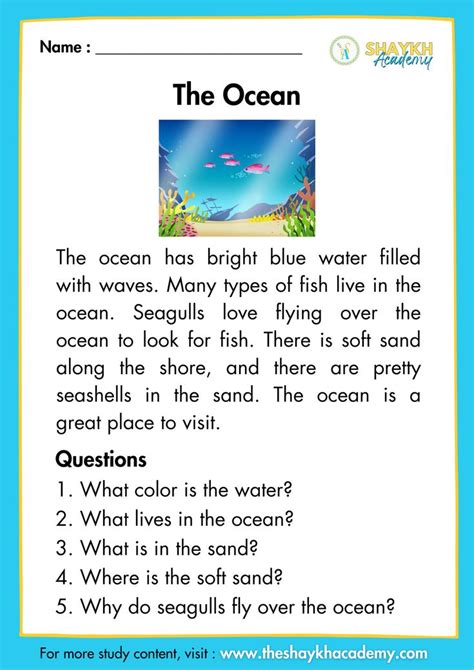 English Comprehension Passages For Beginners Reading Comprehension