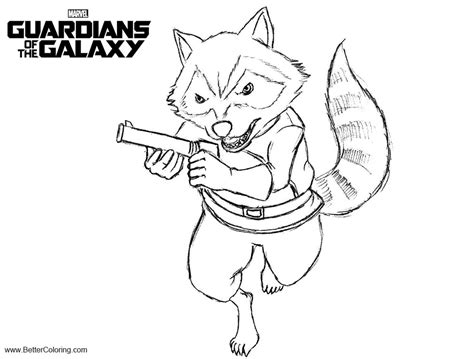 Guardians Of The Galaxy Coloring Pages Rocket Raccoon Free Printable