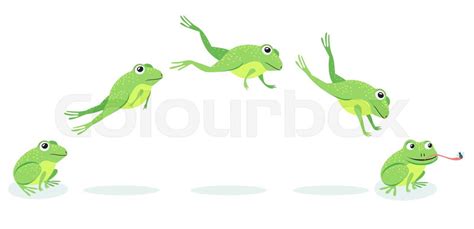 Cartoon Frog Jump Sequence Motion Sprite Sheet Stock Vector Colourbox