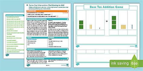 👉 Year 3 Maths Same Day Intervention Plan Partitioning To Add