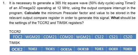 solved 1 it is necessary to generate a 365 hz square wave