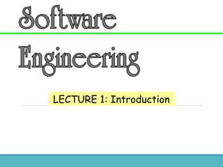 Lec Introduction Ppt Software Engineering PPT