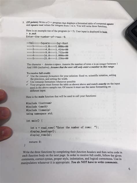 solved 5 points a c program that displays a formatted