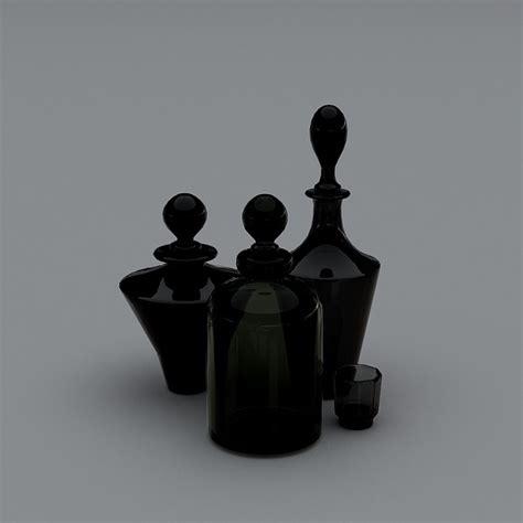Black Bottle Set 3d Model Beverage Displays Free