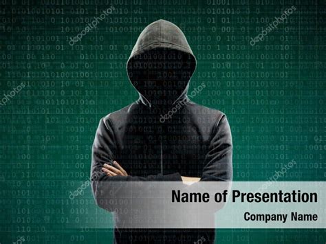 Mask Computer Hacker Hoodie Over Powerpoint Template Mask Computer