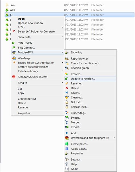 Selective Directory Checkout With Tortoisesvn Sparx Engineering