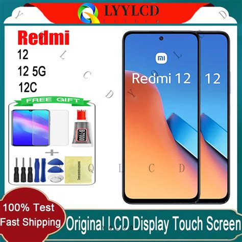 Original Redmi 12 12 5g 12c Lcd Display Touch Screen With Frame