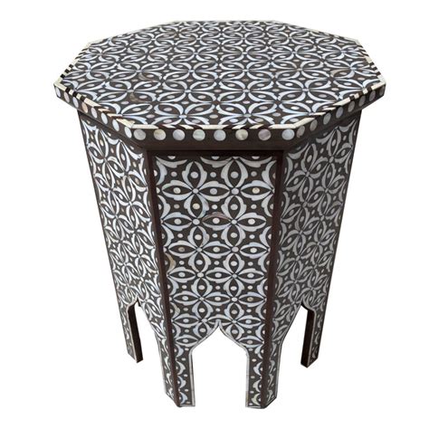 Pearl Inlay Octagon Table Mother Of Pearl Side Table Moroccan Table