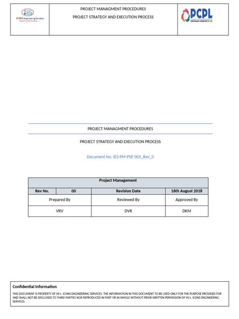 Ies Pm Pse 001 Rev 0 Project Strategy And Execution Process Pdf