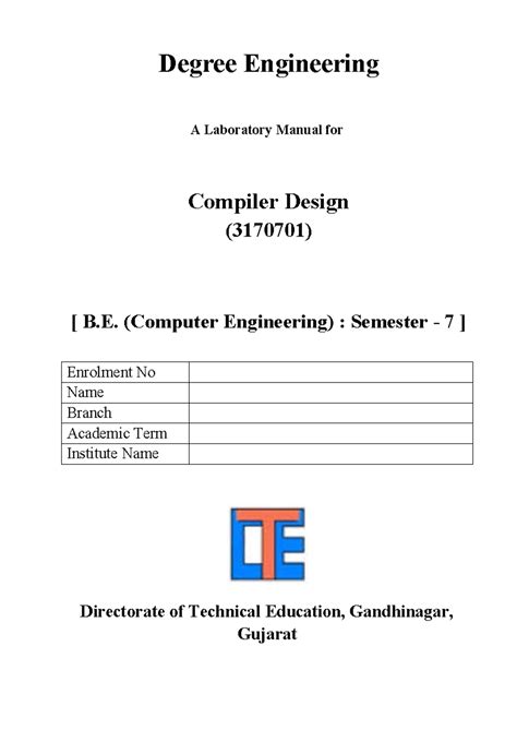 3170701 compiler design lab manual degree engineering a laboratory