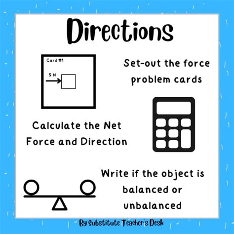 Calculating Net Force Problems Balanced And Unbalanced Activity