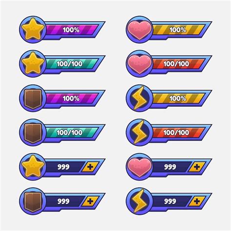 Free Vector Vector Game Template Gui Kit