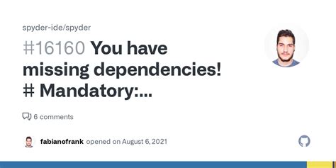 You Have Missing Dependencies Mandatory Pylsspyder 040 032