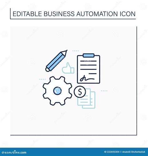 Automation Contract Management Line Icon Stock Vector Illustration Of
