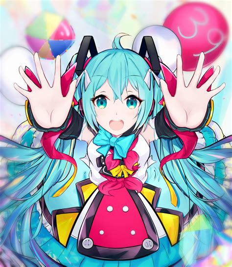 Hatsune Miku Magical Mirai Miku And Magical Mirai Miku Vocaloid And 1 More Drawn By Mikuning
