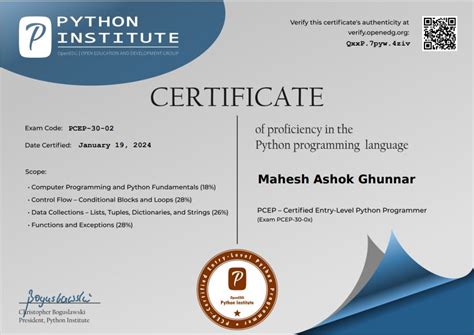 Mahesh Ghunnar On Linkedin Openedg Python Programming Certificate