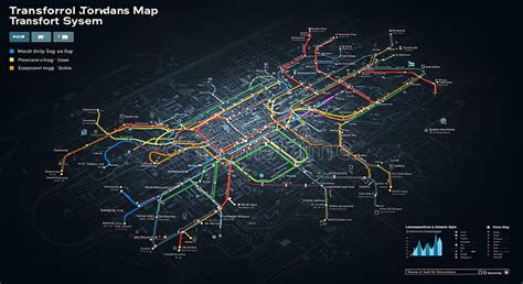City Transportation Map With Colored Routes Illustrating Transit System
