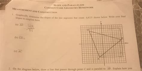 [solved] Slope And Parallelism Slope And Parallelism Common Core Geometry Course Hero