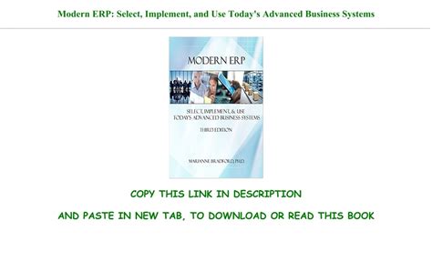 FREE DOWNLOAD Modern ERP Select Implement And Use Today S Advanced Business Systems Full