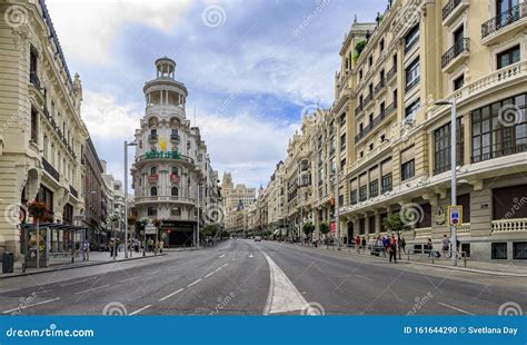 Famous Edificio Grassy Building With The Rolex Sign And Beautiful Buildings On Gran Via Shopping